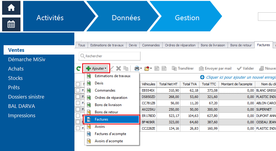 Créer une facture dans EBP MéCa – Centre d'aide EBP