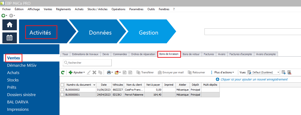 Regrouper plusieurs bon de livraison sur une facture dans EBP MéCa ...