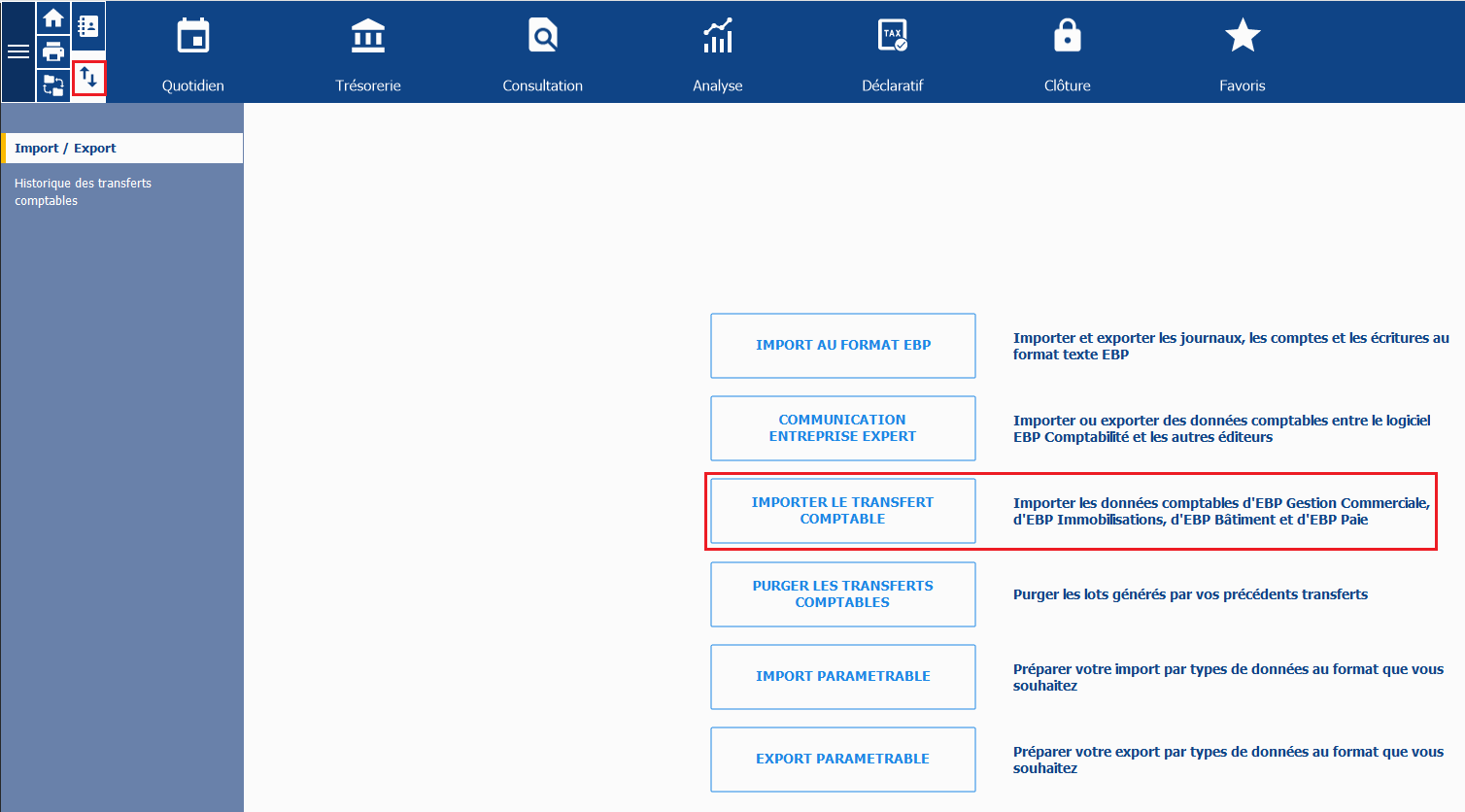 Transférer les écritures comptables EBP MéCa vers une solution de ...