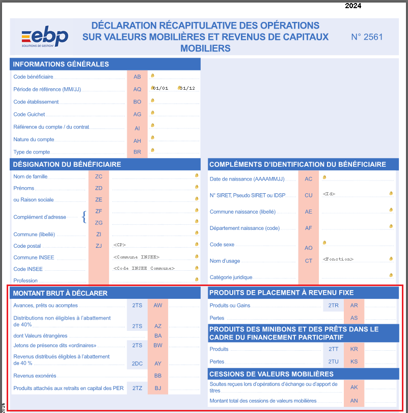 La déclaration Imprimé Fiscal Unique (IFU) dans EBP États Financiers ...