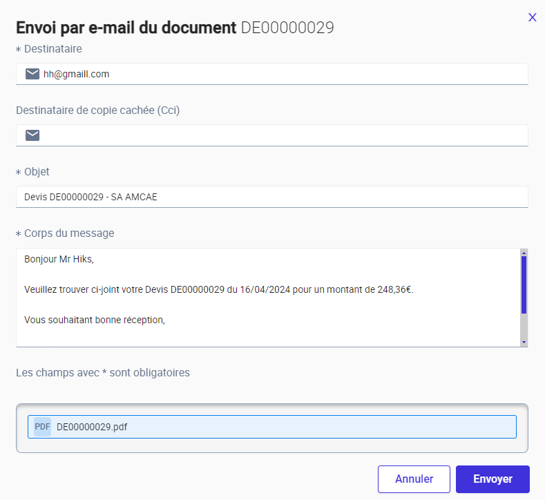 Envoyer un document par e-mail dans EBP Gestion Commerciale Hubbix – Centre d'aide EBP
