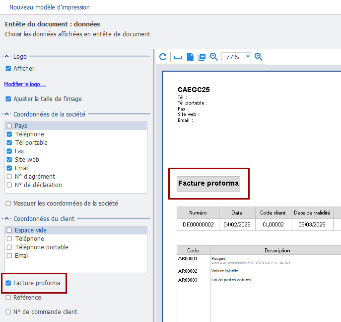 La facture Proforma dans EBP Gestion Commerciale – Centre d'aide EBP