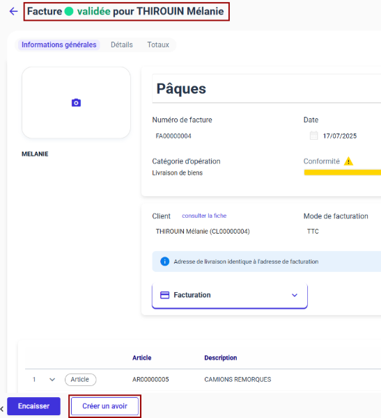 Les avoirs dans EBP Gestion Commerciale Hubbix – Centre d'aide EBP