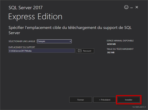 Installation du moteur Microsoft SQL 2017 Express – Centre d'aide EBP