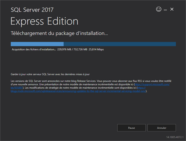 Installation du moteur Microsoft SQL 2017 Express – Centre d'aide EBP