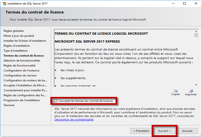 Installation du moteur Microsoft SQL 2017 Express – Centre d'aide EBP
