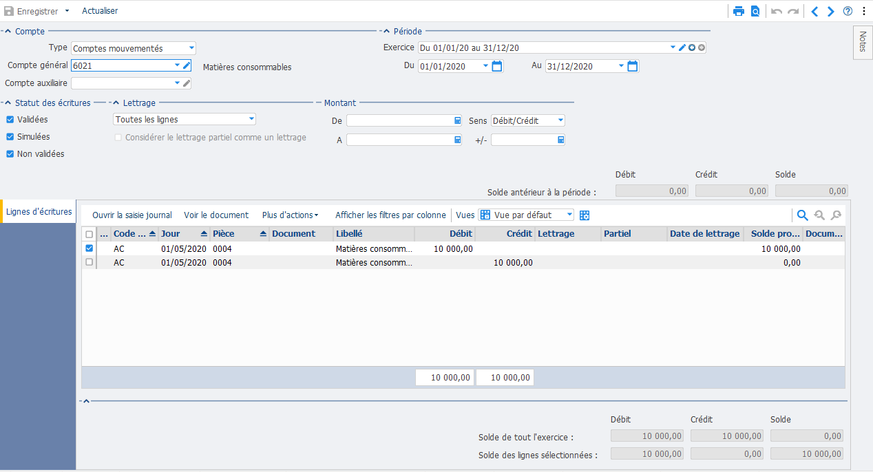 Consulter un compte comptable dans EBP Comptabilité (V20 et >) – Centre ...