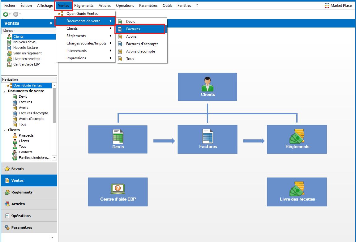Créer une Facture dans EBP Auto-Entrepreneur Open Line™ – Centre d'aide EBP