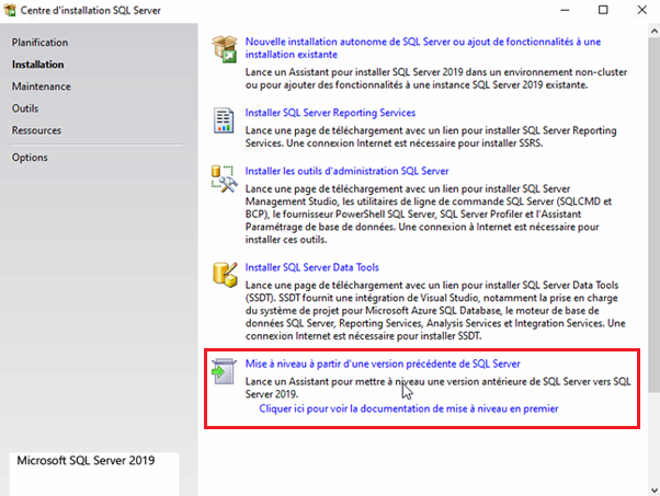 Mise à niveau du moteur Microsoft SQL Server vers Microsoft SQL Server ...